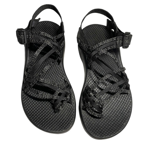 Chaco | Shoes | Womens Size 7 Chaco Zx2 Sandals Black Strappy Toe Loop Outdoors Chacos Zx2 ...